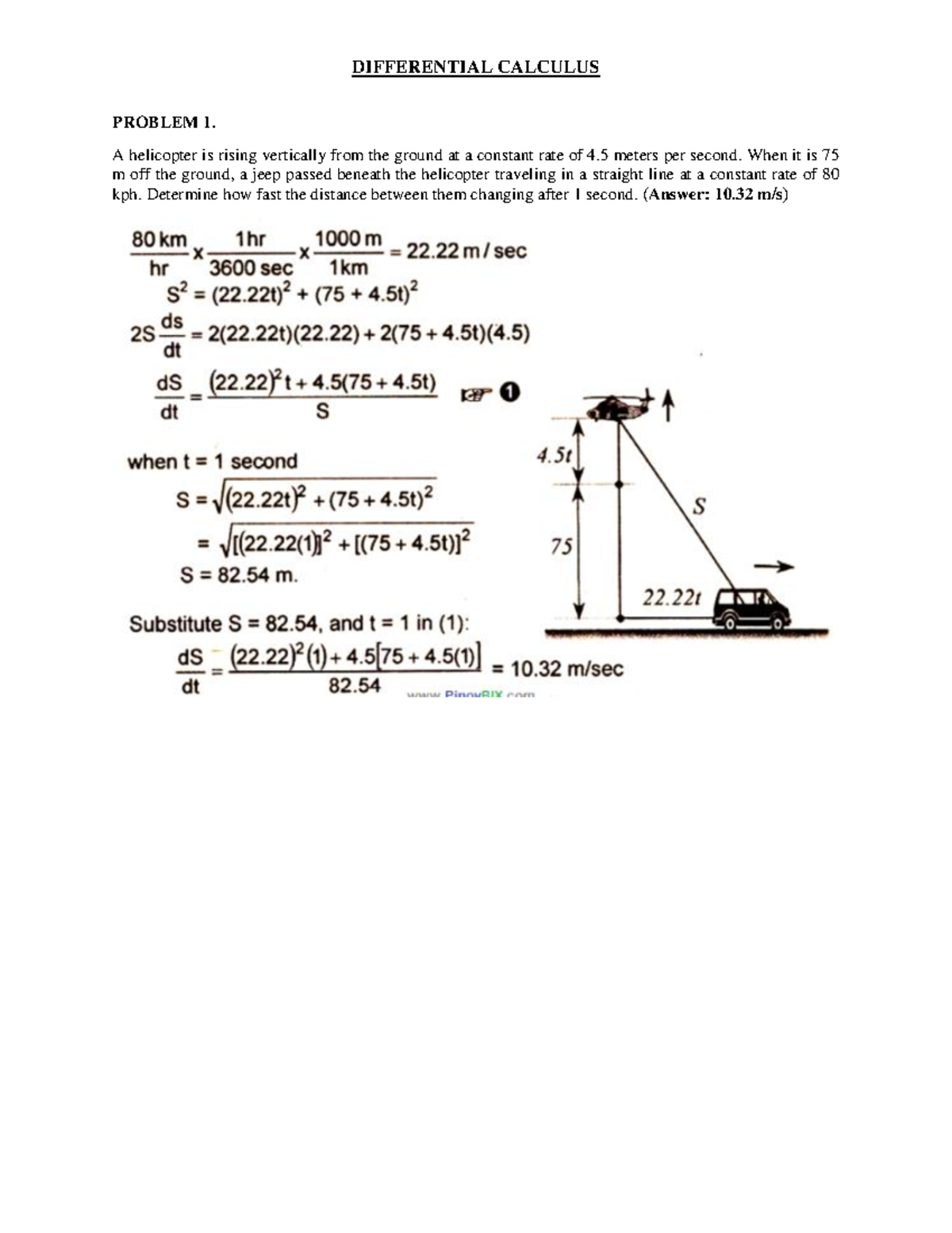 Differential Calculus Problems and Solutions - MATH 101 - Studocu