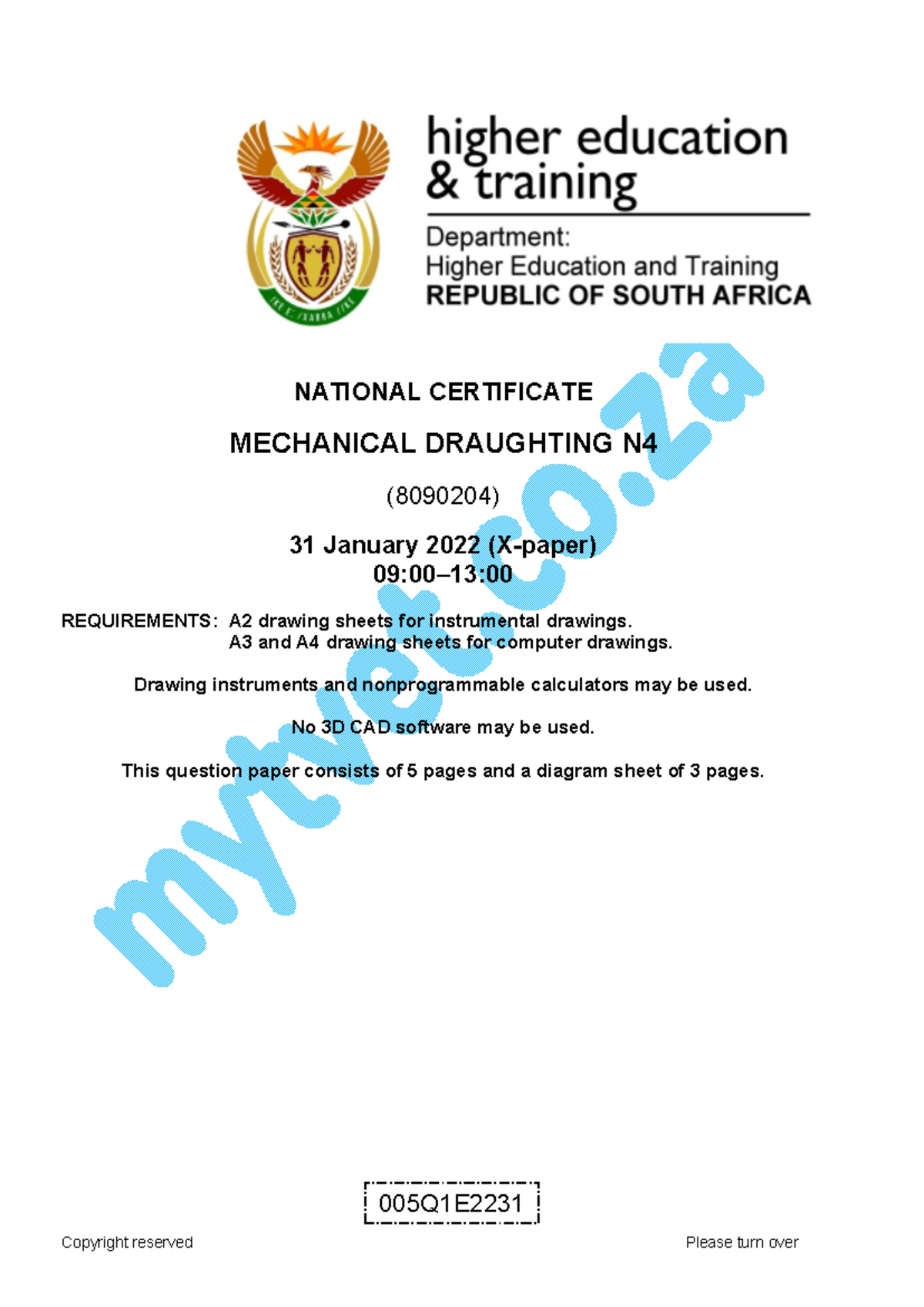 Mechanical Draughting N4 QP FEB 2022 (8090204) - Exam Paper - Studocu