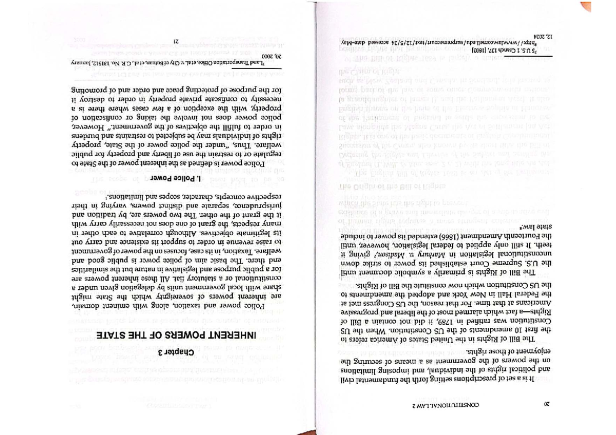 Constitutional Law II (20) - Chapter 3: Inherent Powers of the State ...