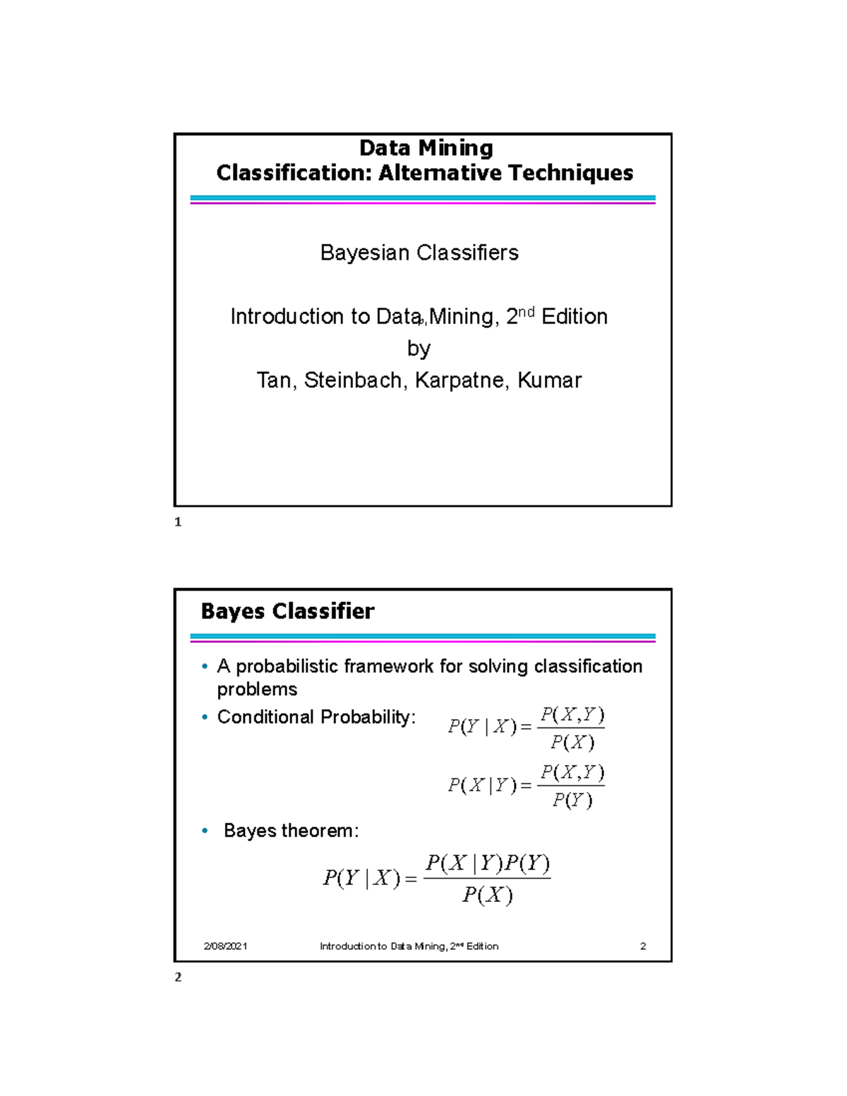 Chap4 naive bayes - Bayesian Classifiers Introduction to Data Mining ...