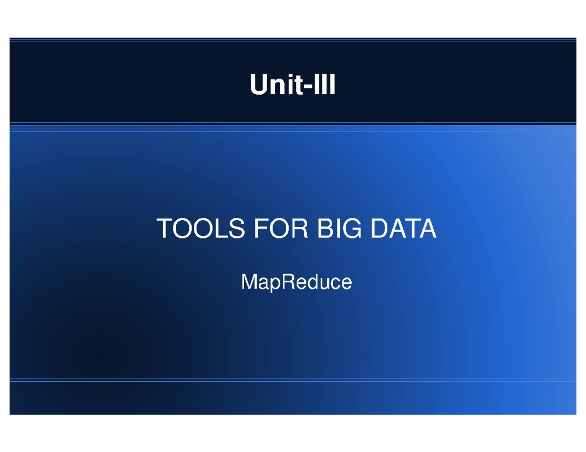 BDA Unit III: MapReduce Techniques for Weather Data Analysis - Studocu