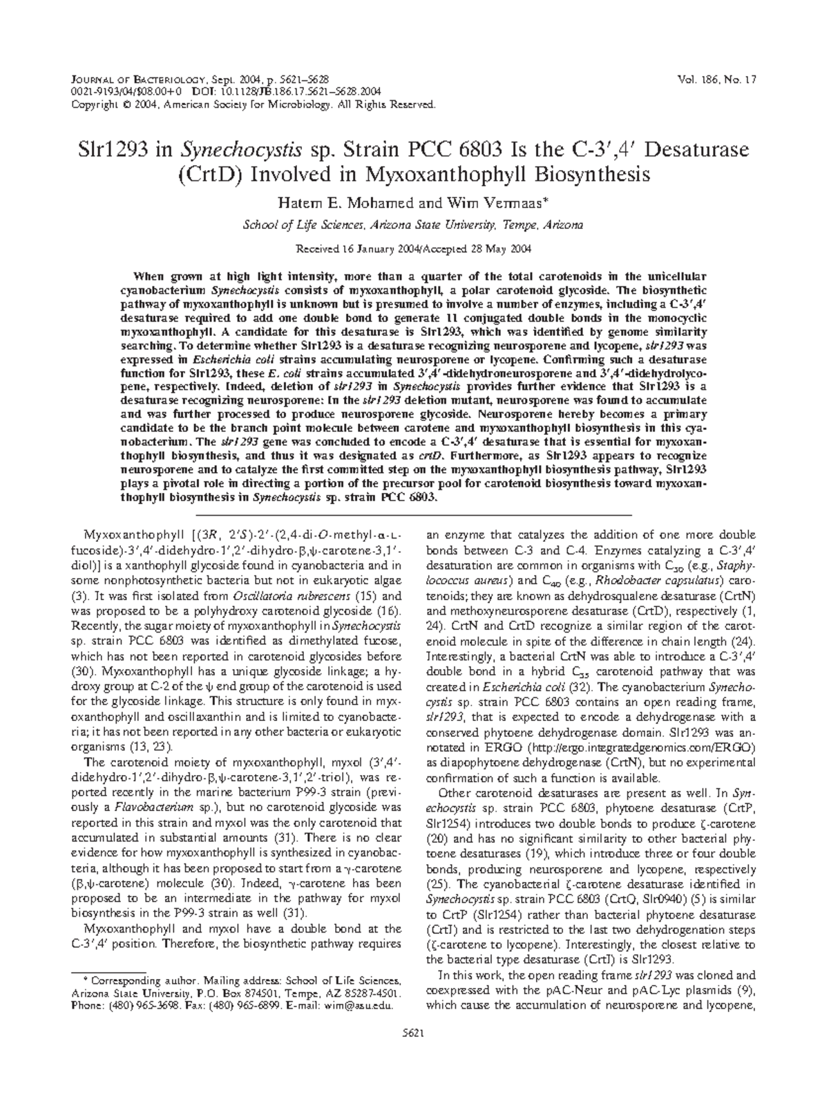 Slr1293 in Synechocystis sp Strain PCC 6803 Is the.pdf espectro de ...