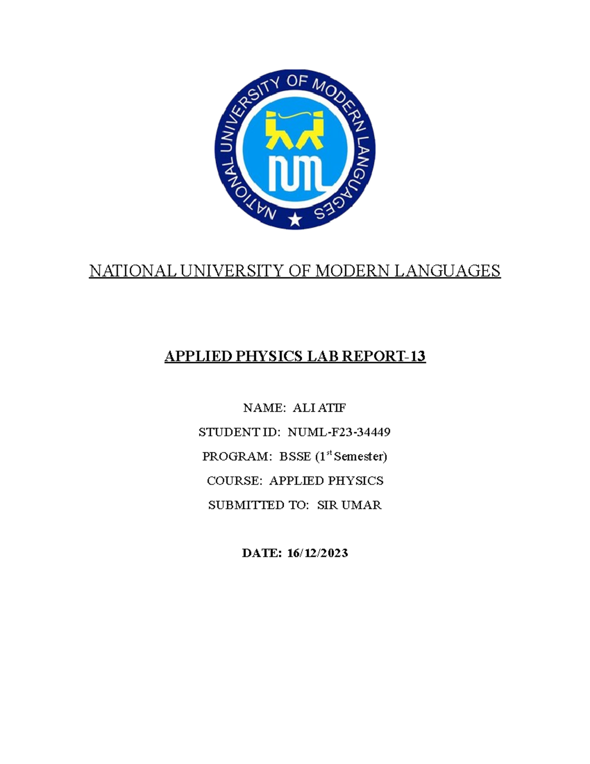 Physics Lab Report 13: Characteristics of BJT Transistor - BSSE 1st Sem ...