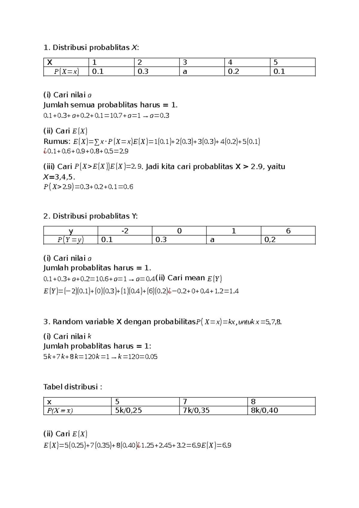 Statistik Discrete: Jawaban Exercise 4b - Cambridge A Level - Studocu