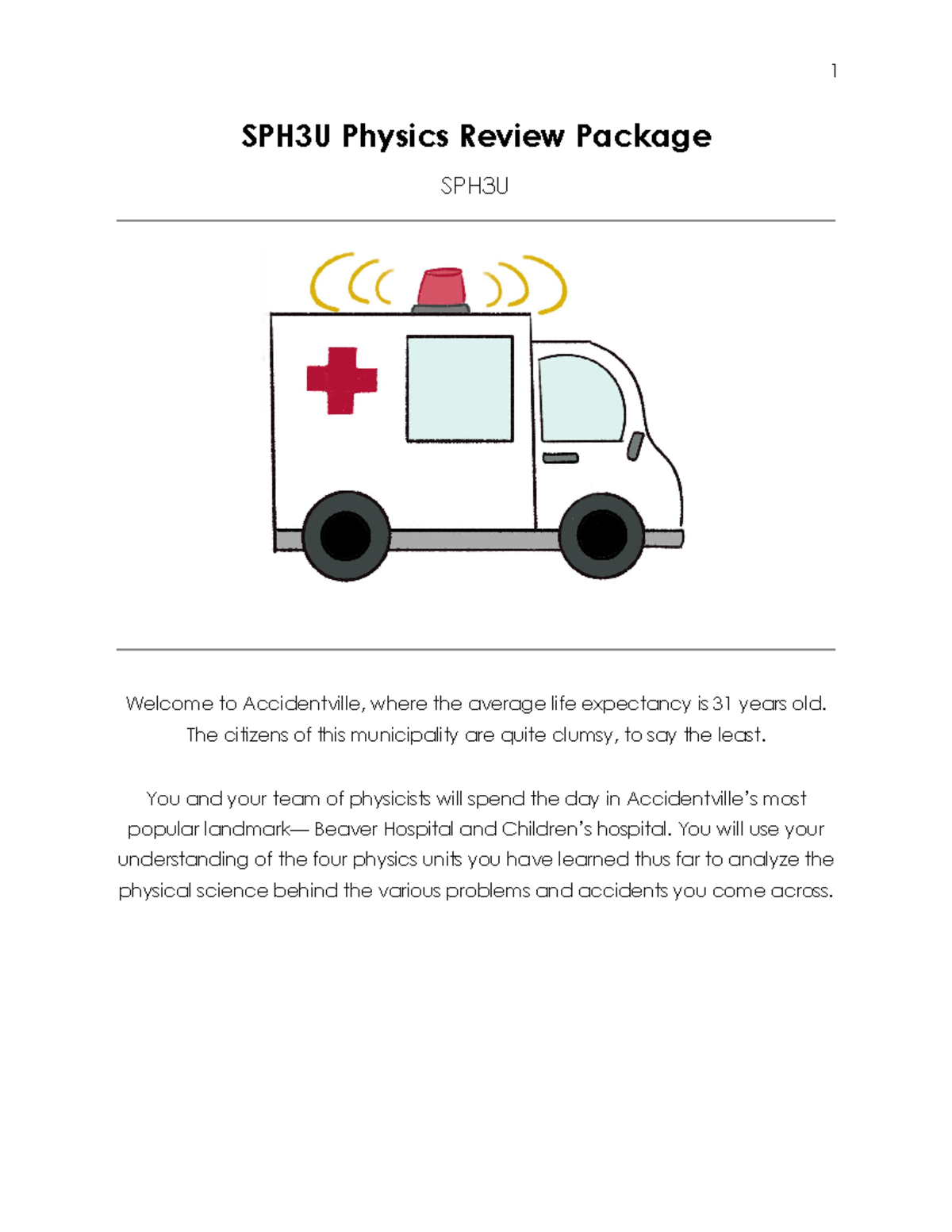 SPH3U Physics Exam Review: Kinematics, Forces, and Energy Concepts ...