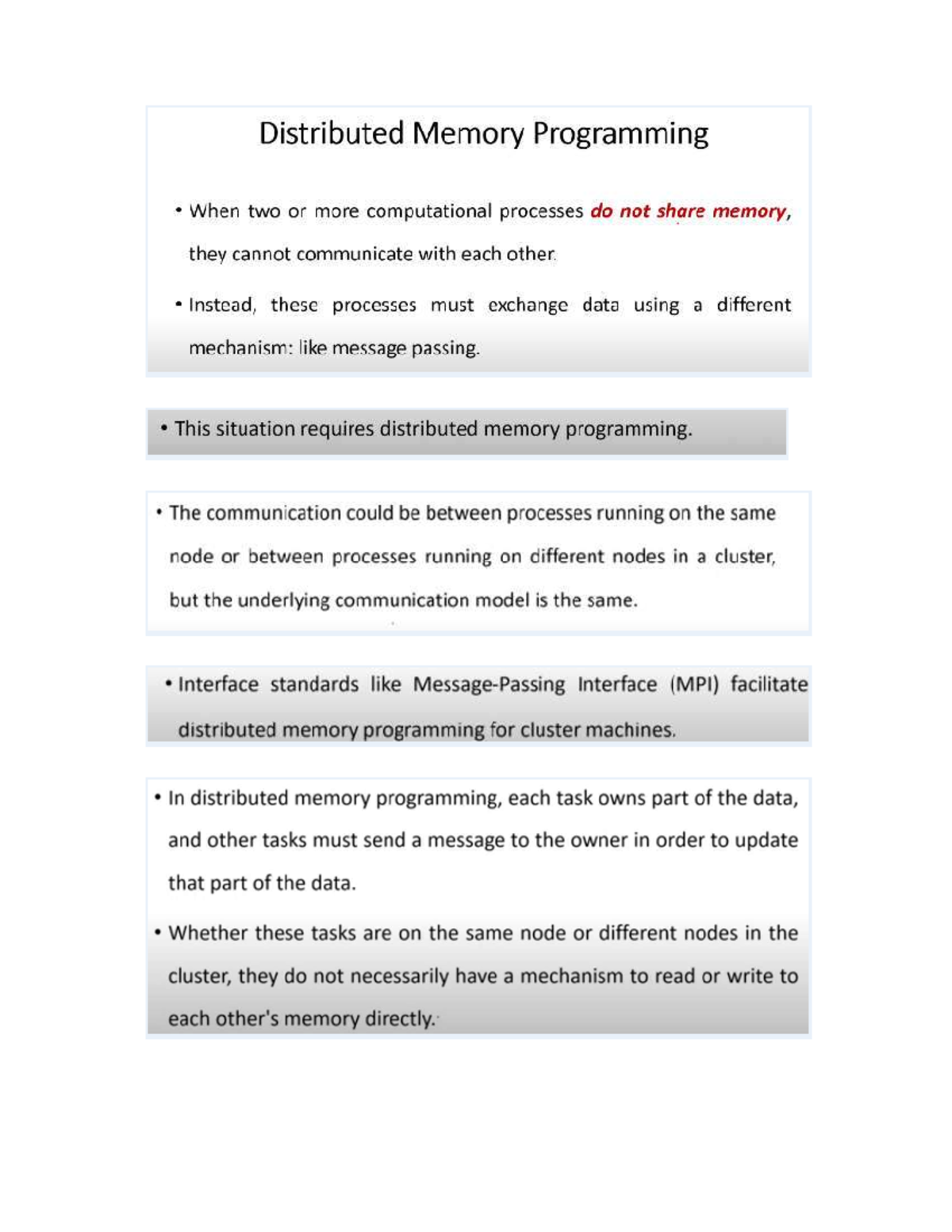 Distributed Memory Programming in Parallel & Distributed Computing (27) - Studocu