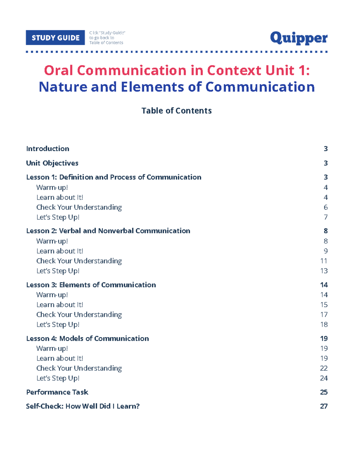 Oral Comm Unit 1: Nature & Elements of Communication Overview - Studocu