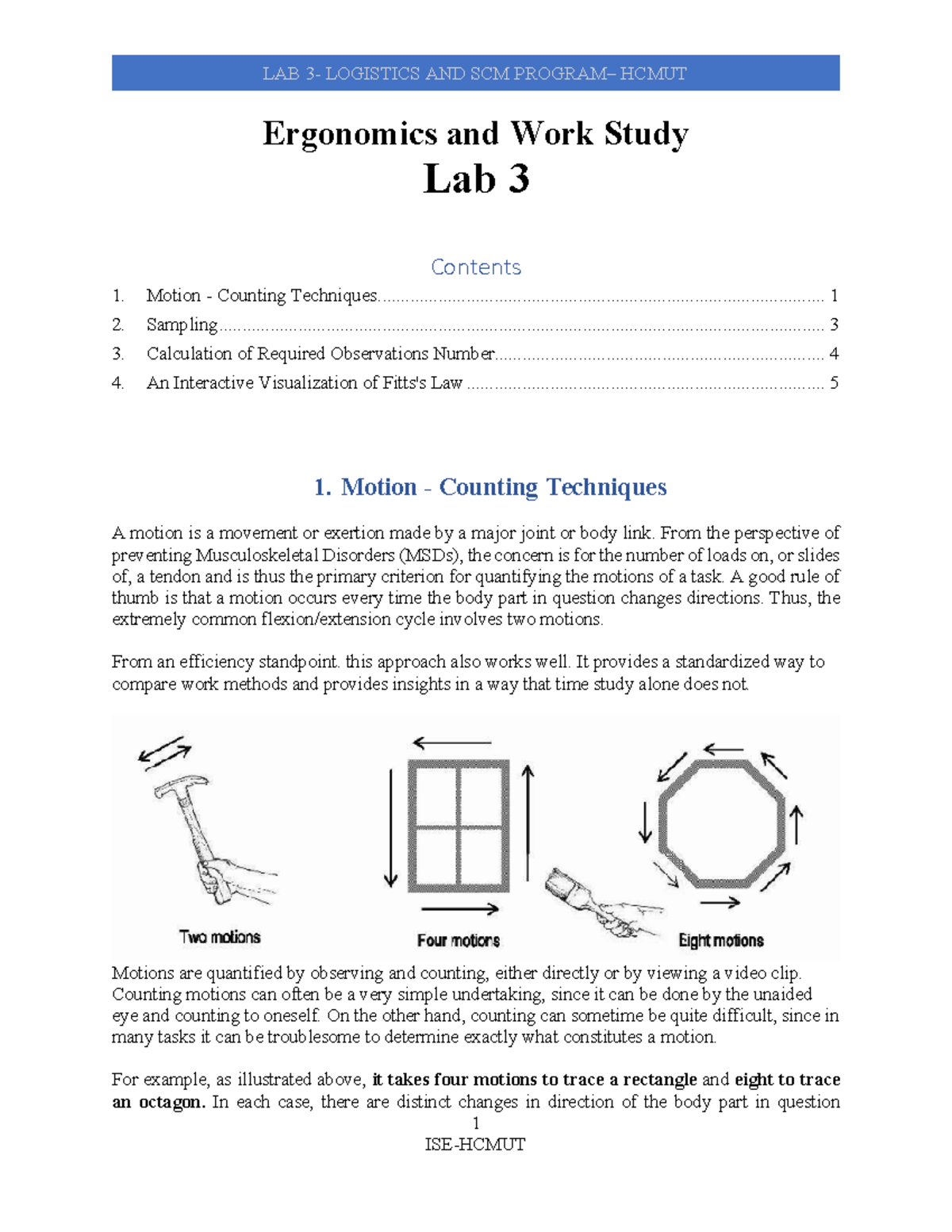 LAB 3: Ergonomics & Work Study Techniques - HCMUT 2026V2 - Studocu