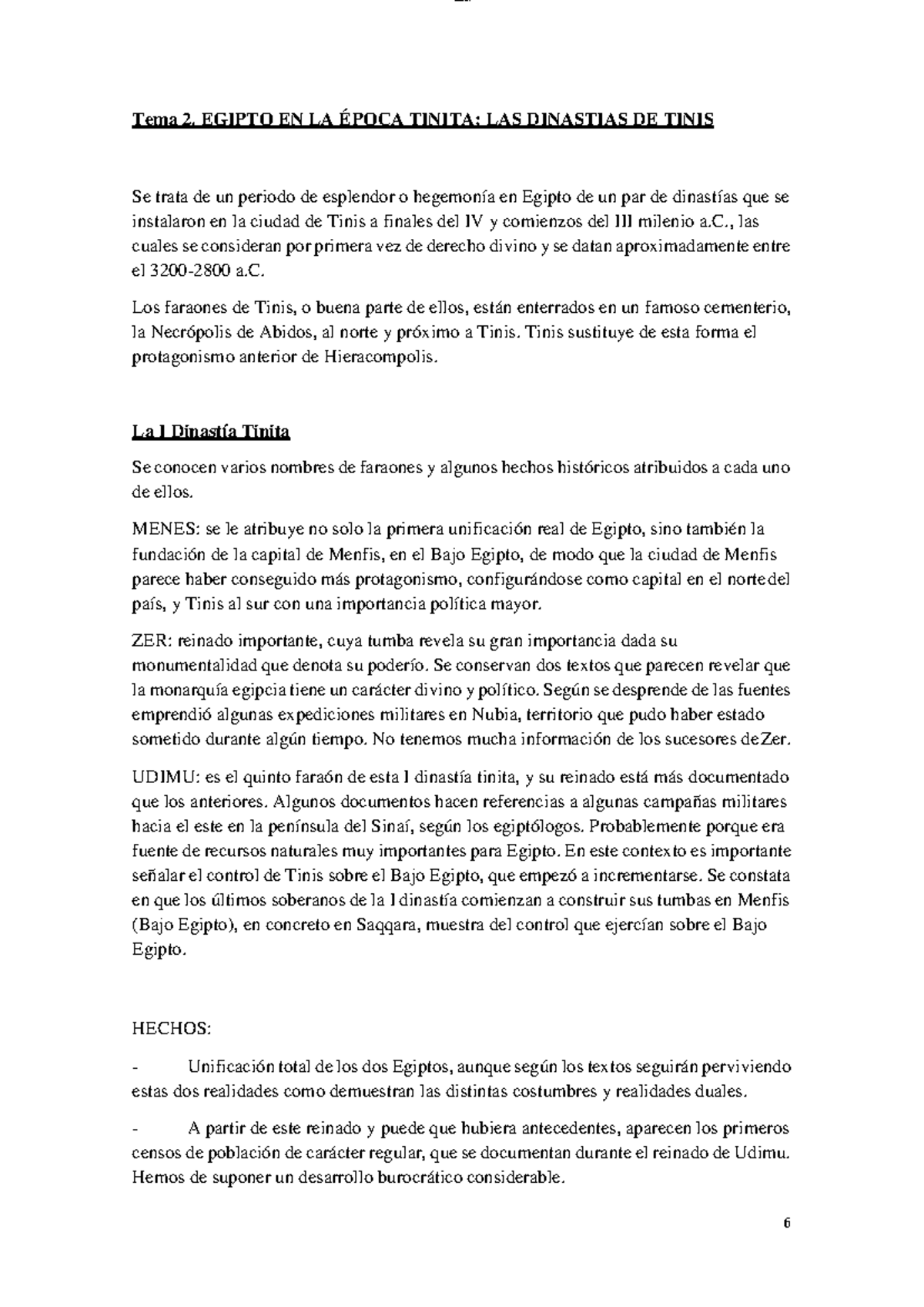 Bloque 2 - Tema 2 - EGIPTO EN LA ÉPOCA TINITA, LAS DINASTIAS DE TINIS ...