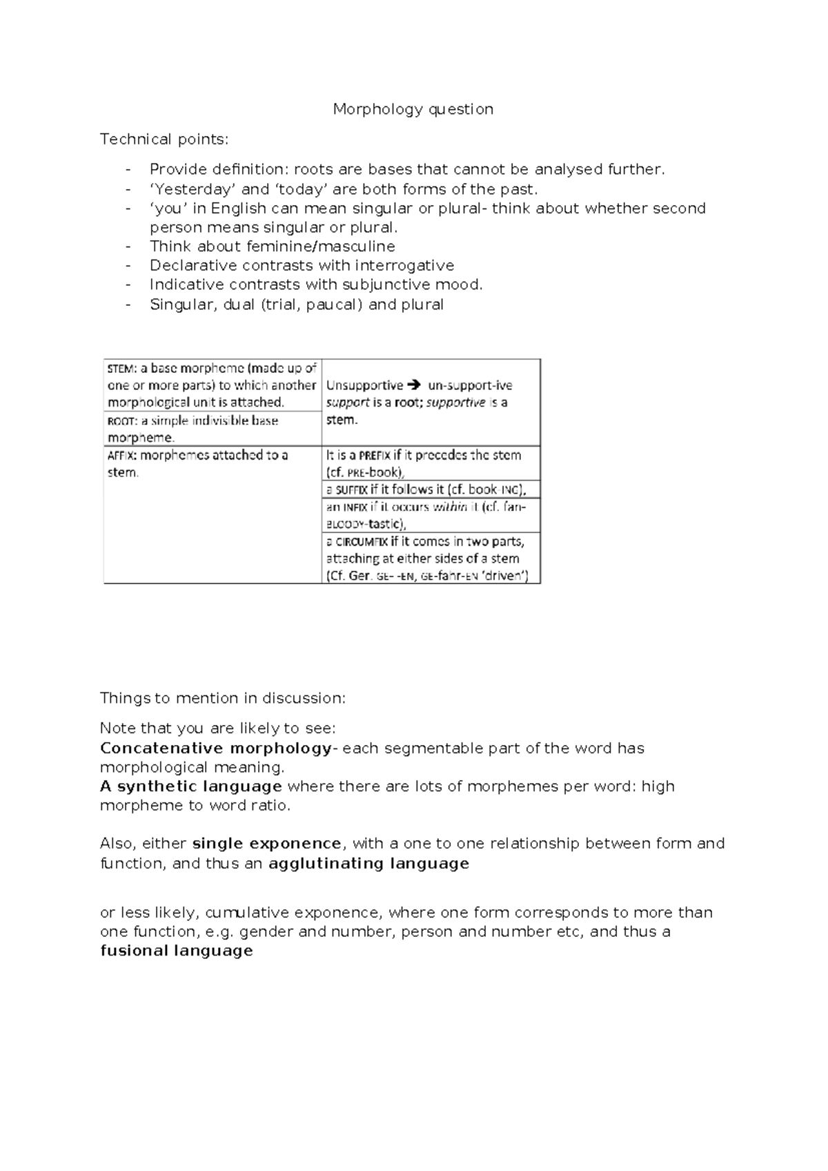 Morphology Guide: Key Concepts and Technical Points for Analysis - Studocu