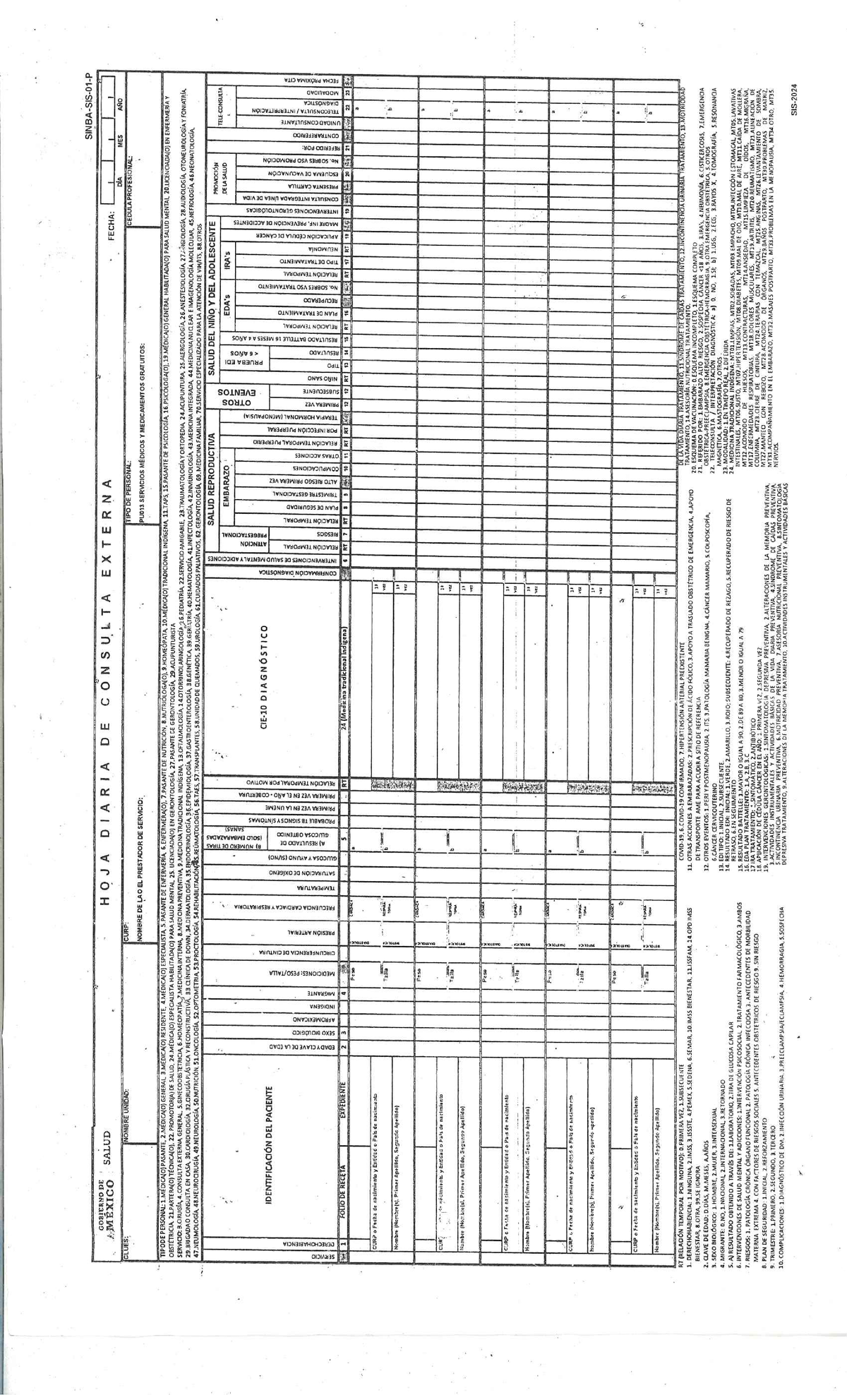 Hoja Diaria IMSS Bienestar - Información Clave y Referencias - Studocu