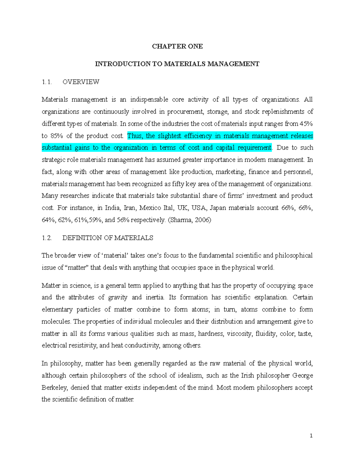 Chapter 1 - Introduction to Materials Management & Inventory Systems ...
