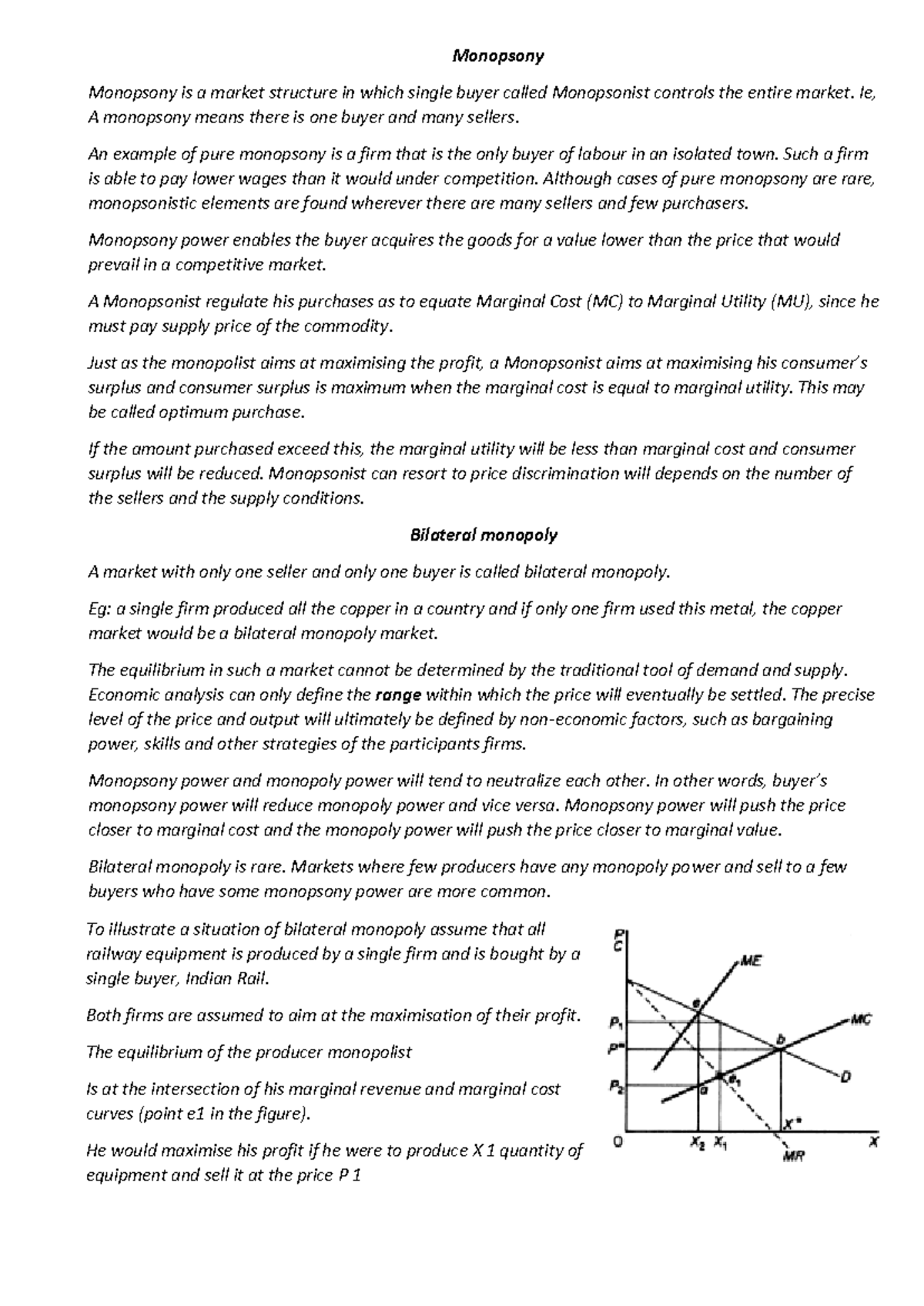 Microeconomics: Understanding Monopsony & Bilateral Monopoly Concepts ...