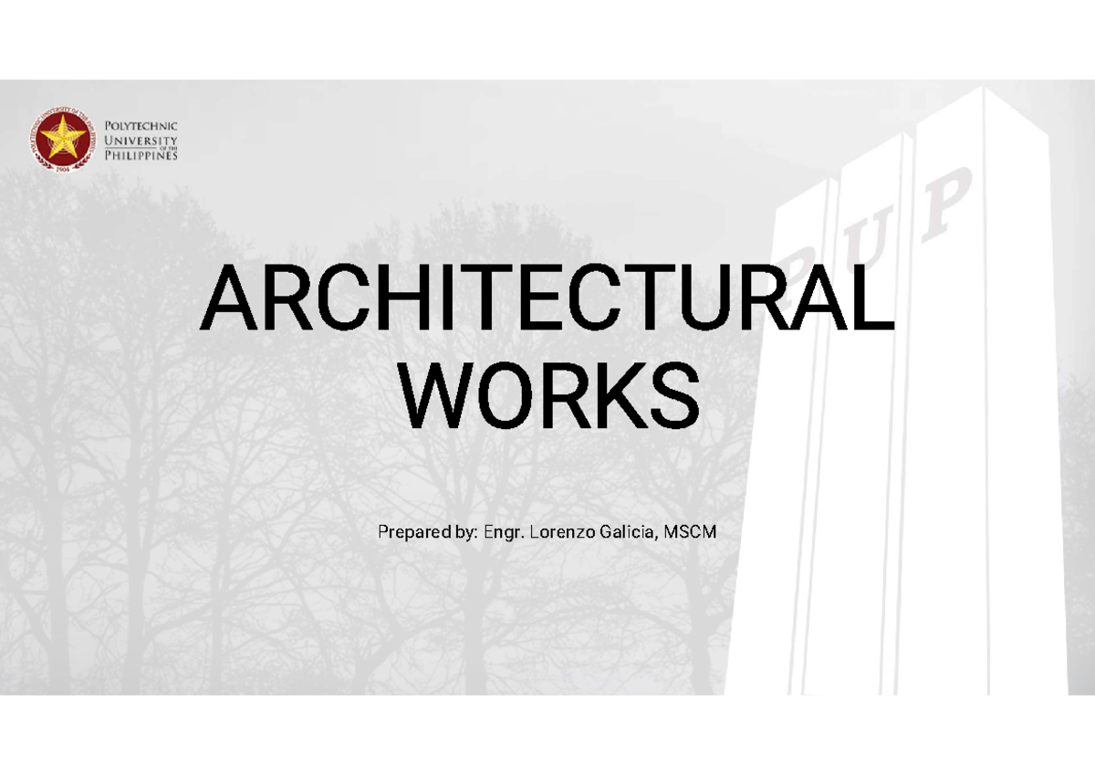 ARCH 101: Architectural Works and Finishes Overview - Studocu