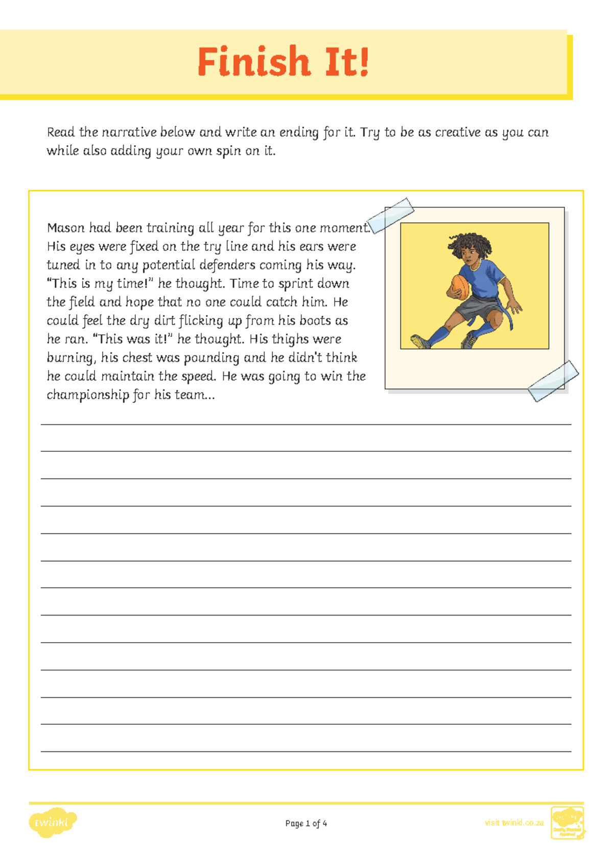 Za-hl-1678795309-Finish It! Creative Writing Activity Sheets - Studocu