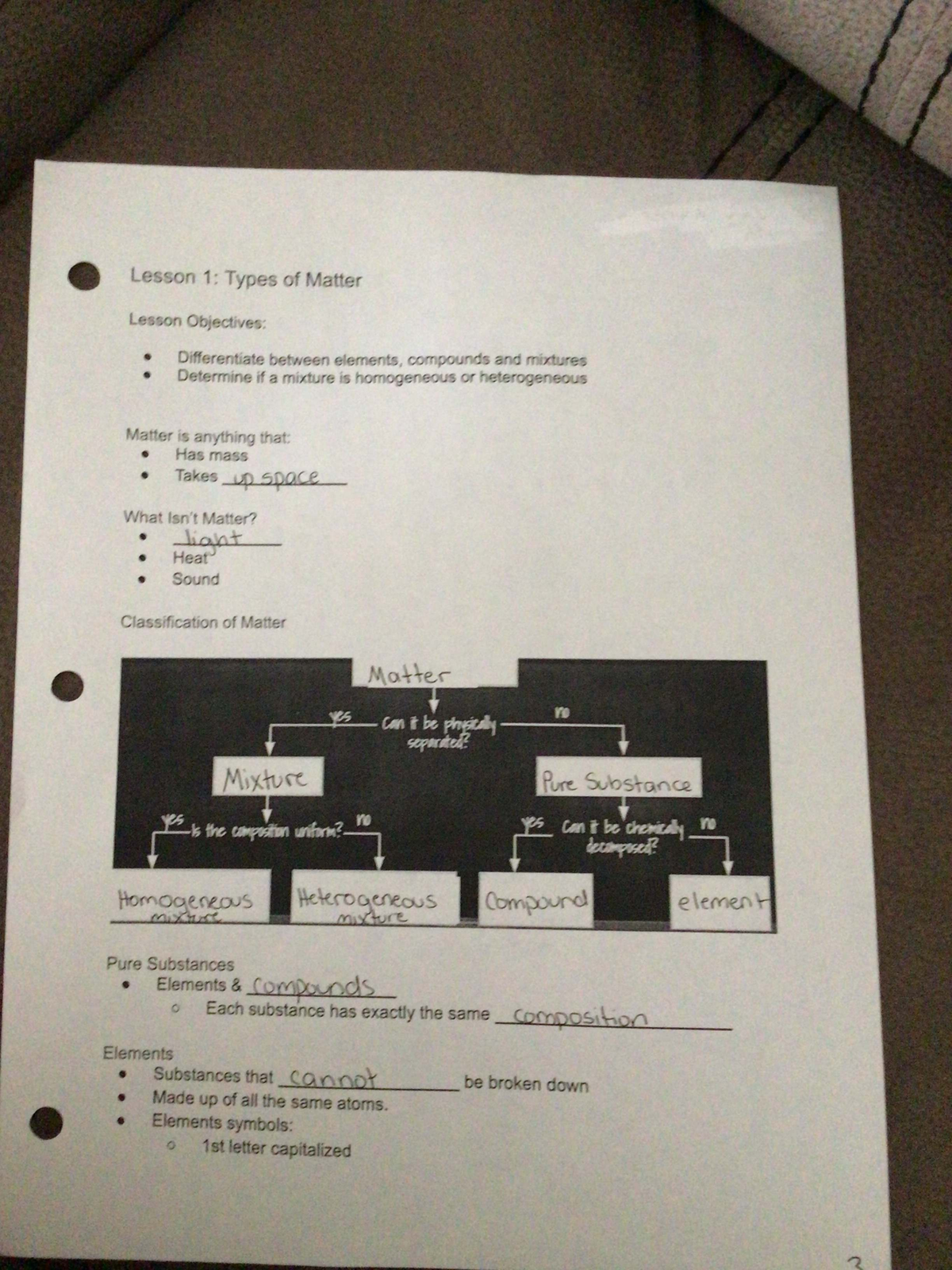 Lesson 1: Types of Matter and Mixtures Overview - Studocu