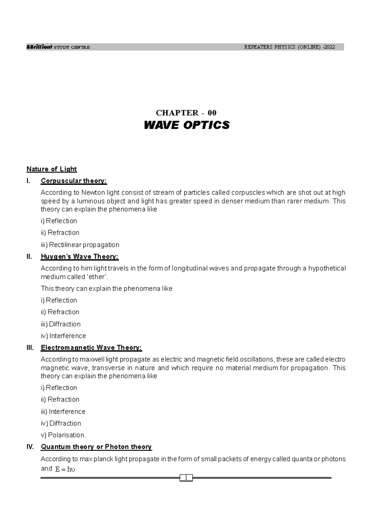 Wave optics - plus one physics notes - BBrilliant STUDY CENTRE ...