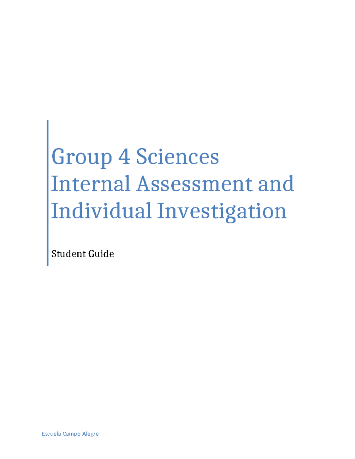 IB Science IA Student Guide: Complete Overview and Criteria - Studocu