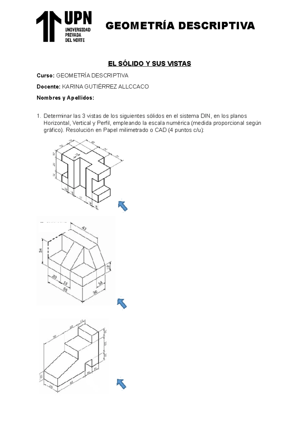 Tarea 13B Angulo recta y plano - Geometria Descriptiva - Studocu