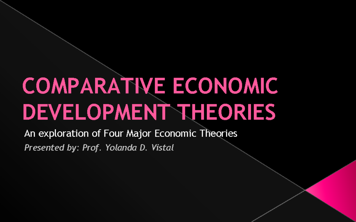 Module 3 Comparative Economic Development Theories - COMPARATIVE ...