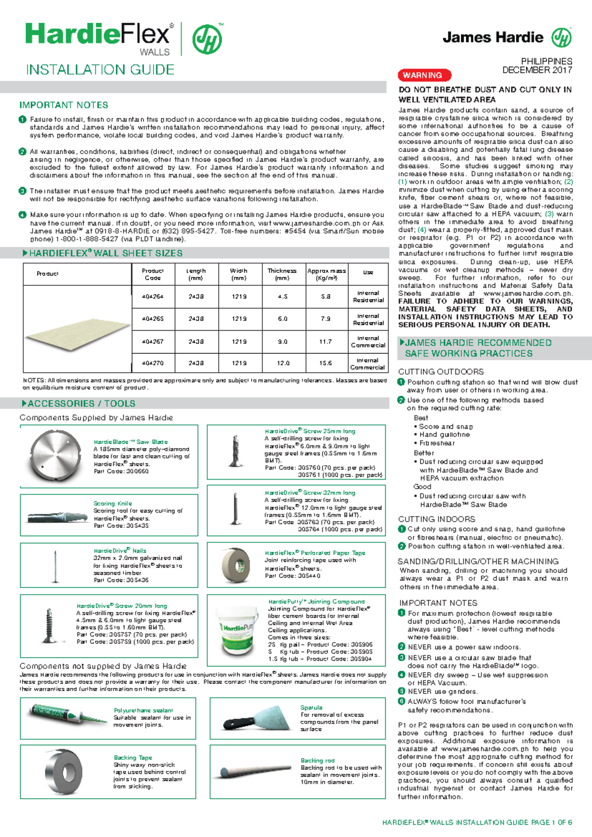 Hardie Flex Walls Installation Guide: Safety & Techniques 2018 - Studocu