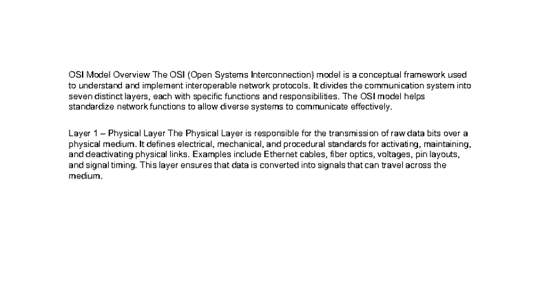 OSI Model Overview: Understanding the 7 Layers of Networking - Studocu