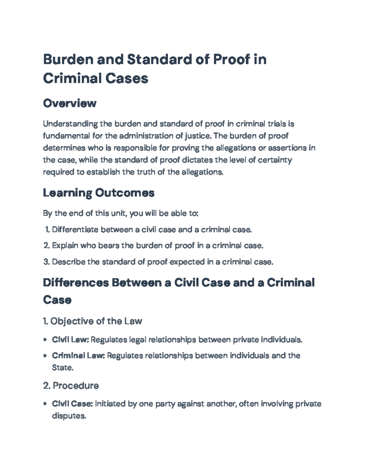 Burden and Standard of Proof in Criminal Law: Key Concepts Explained ...