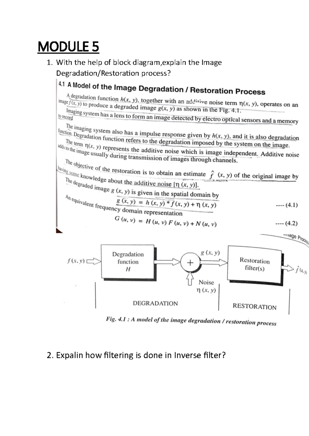 Module 5DIP - Image Degradation and Restoration Concepts Explained ...