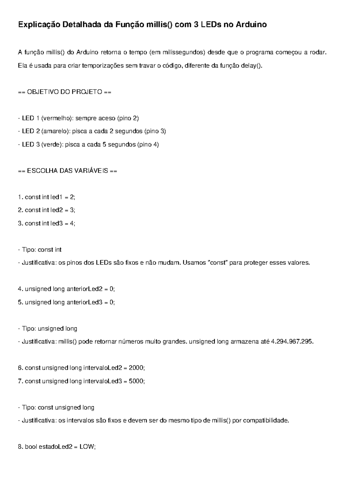 Explicação da Função millis() com LEDs no Arduino - Projeto Completo ...