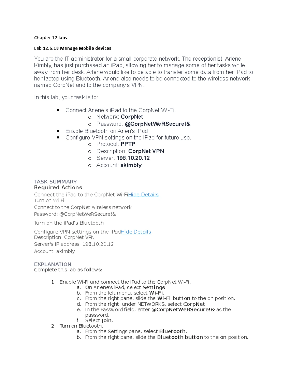 Chapter 10 and 11 labs - labsims - Lab 10.2 Select and Configure Dual Monitors You are the IT ...