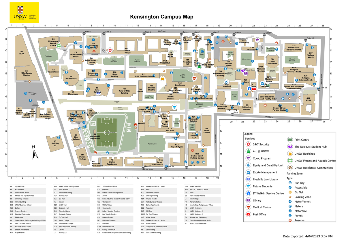 Map - kkkdkddk - O UNSW Global University Kensington Campus Map 1 2 3 4 ...