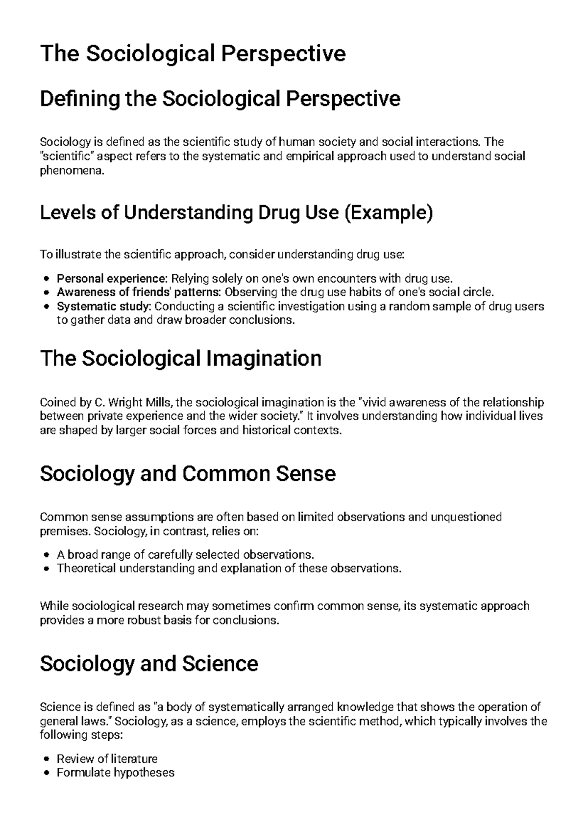 Chapter 1: The Sociological Perspective - Study Guide (SOC101) - Studocu