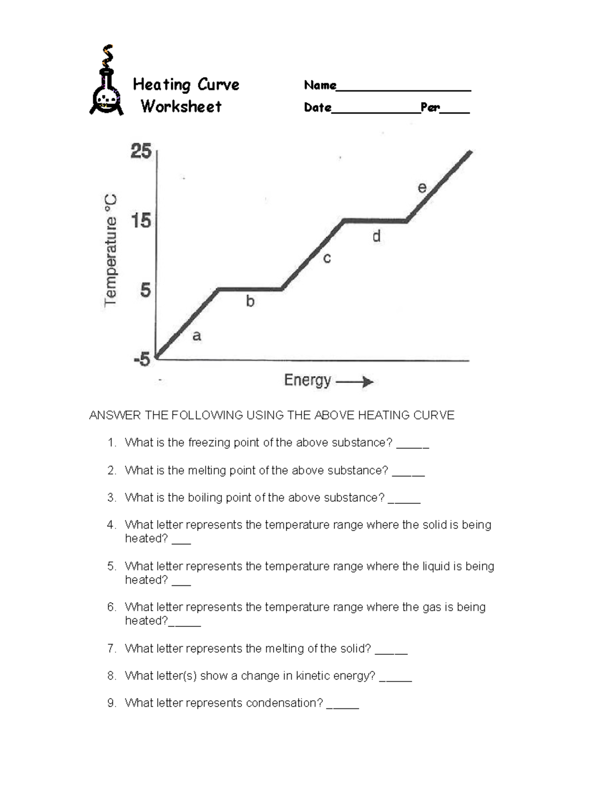 Ilide - Heating Curve Practice Worksheet - Studocu