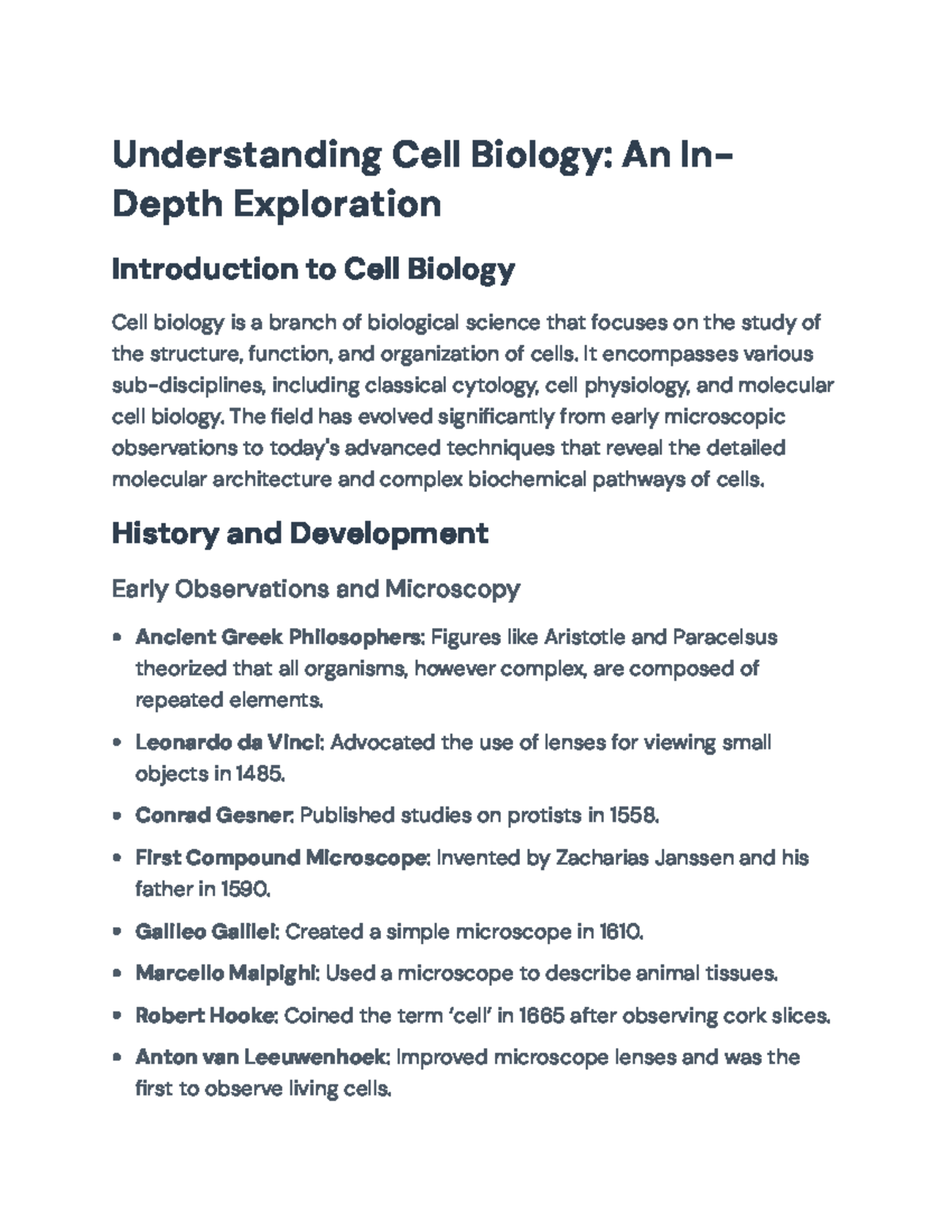 Understanding Cell Biology: Structure, Function, and Techniques - Understanding Cell Biology: An ...