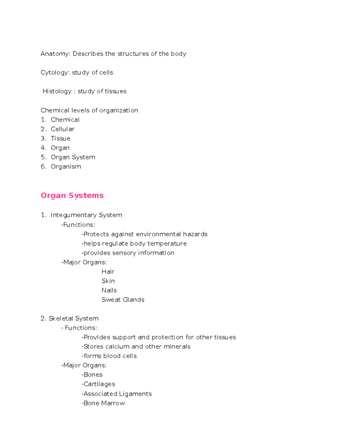 Anatomy and Physiology: Test 1 Study Guide (Course Code: AP101) - Studocu