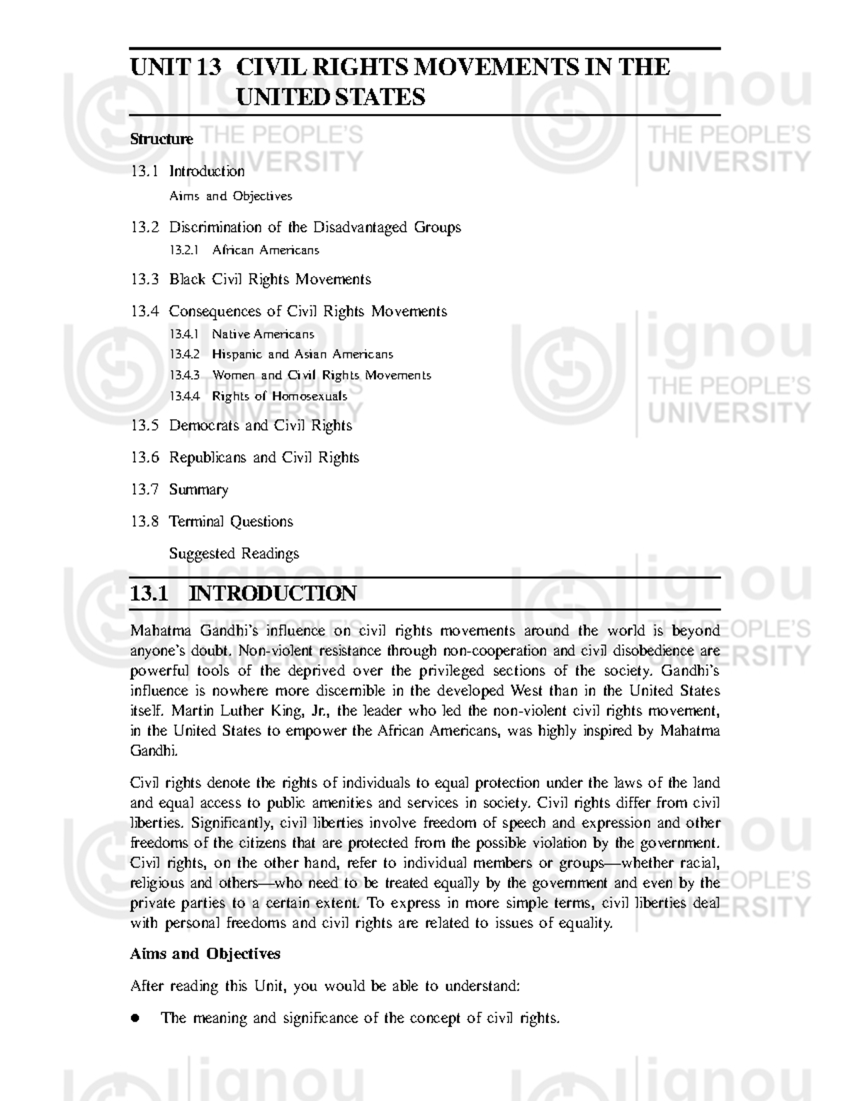 Civil right movement - history of united states - UNIT 13 CIVIL RIGHTS ...