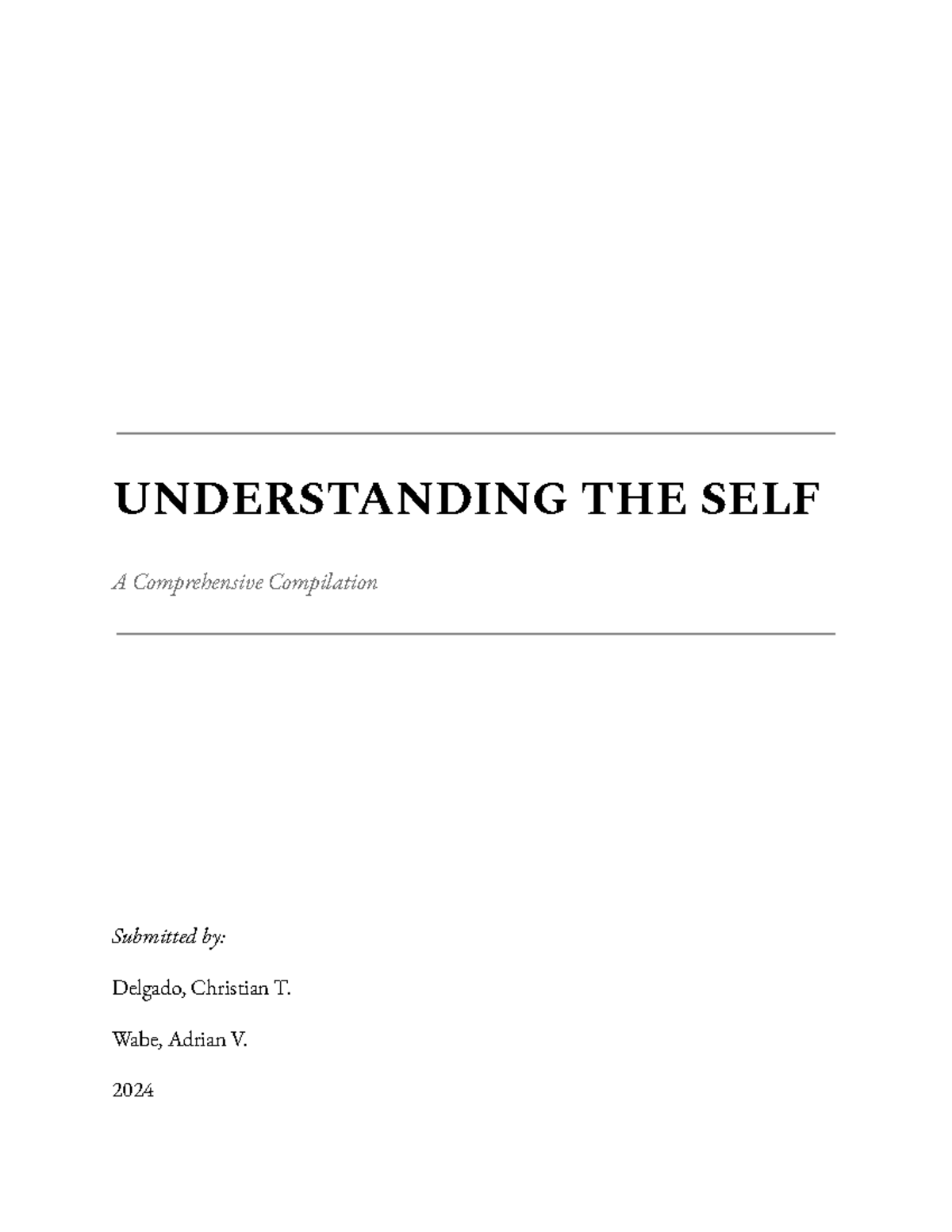 UTS Project: Understanding the Self from Multiple Perspectives - Studocu