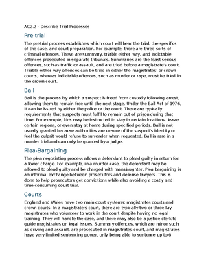 Criminology Unit 3: Crown Prosecution Service & Evidence Requirements ...