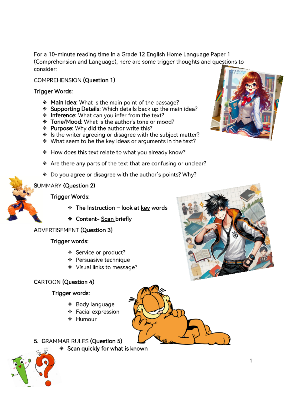 English Home Language Paper 1: Comprehensive Study Notes for Grade 12 ...