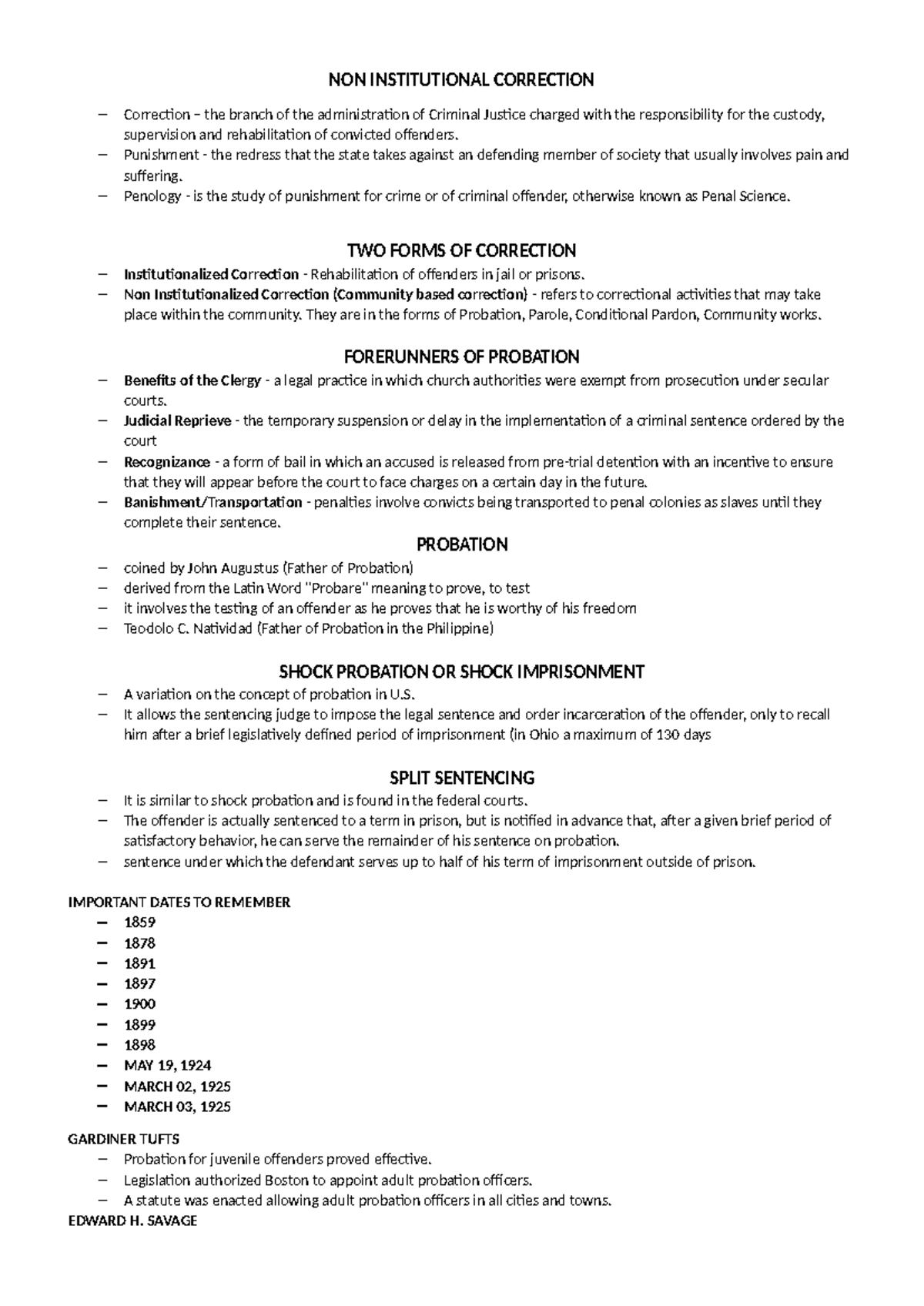 NON Institutional Correction - NON INSTITUTIONAL CORRECTION Correction ...