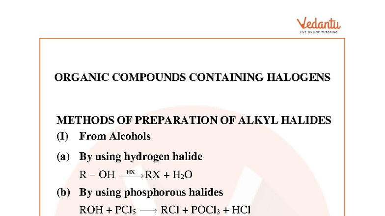 JEE Main Chemistry Organic Compounds Containing Halogens Notes PDF ...