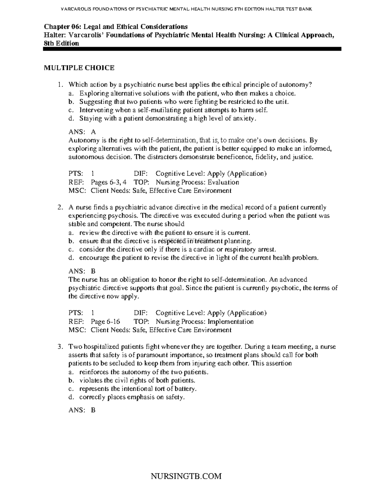Chapter 06: Legal and Ethical Considerations in Nursing Care - Studocu