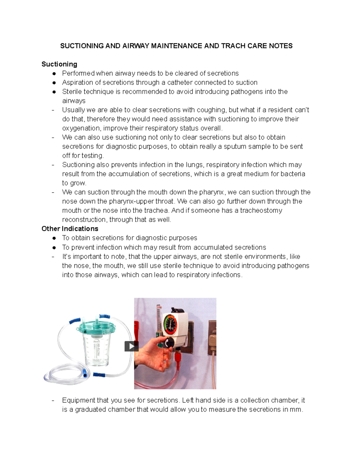 NURS 101: Suctioning and Airway Maintenance - Comprehensive Guide - Studocu