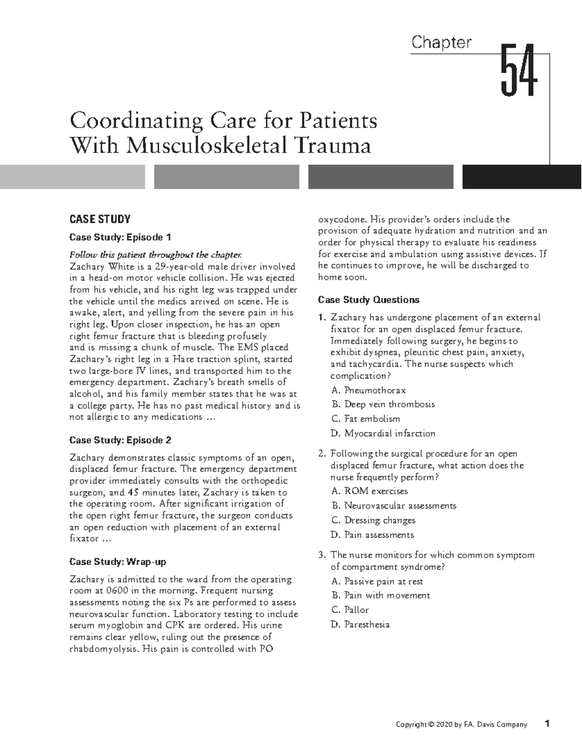 Chapter 54-1: Coordinating Care for Musculoskeletal Trauma - Case Study ...
