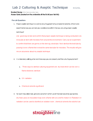 BIO250L+V2+Lab+1 Complete DOC - 1 Introduction to Science Student Name: Access Code (located on ...