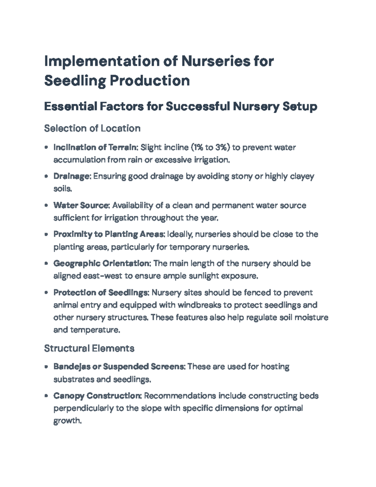 Guidelines for Successful Nursery Setup and Seedling Production ...