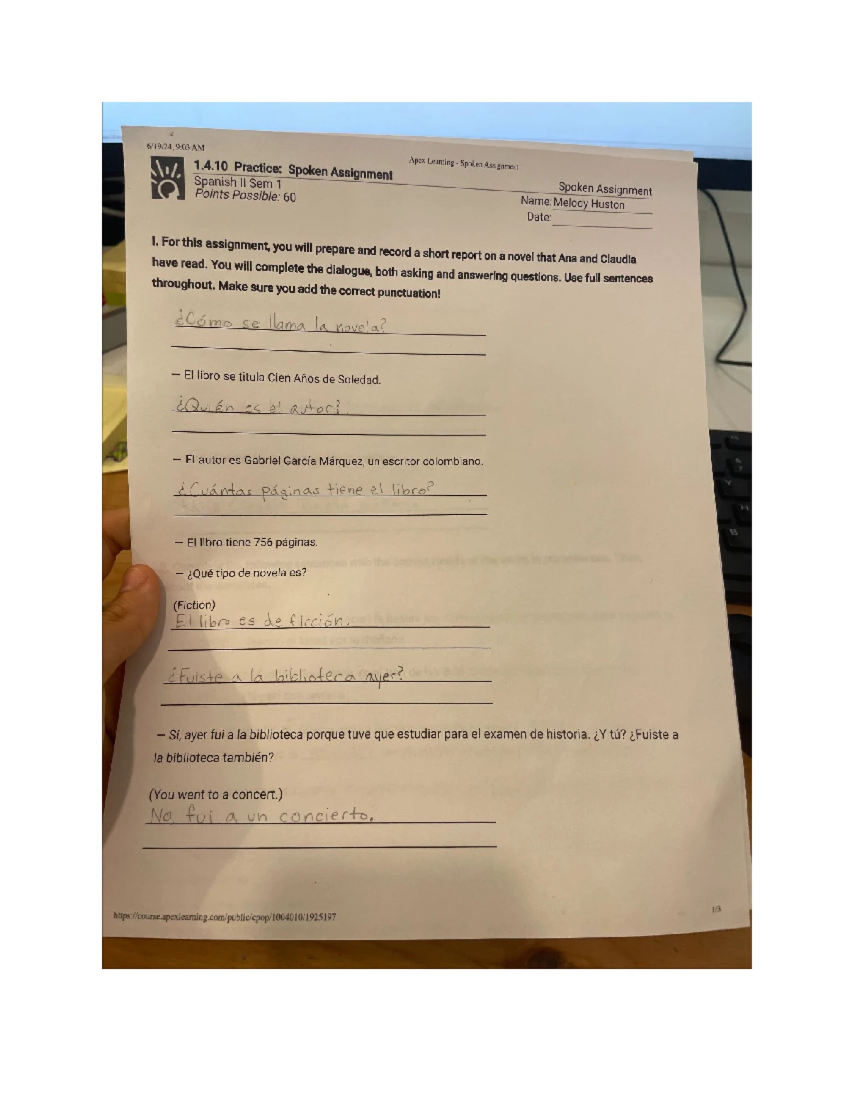 3.3.9 Written Assignment A Work of Art - Spanish II Practice - Studocu