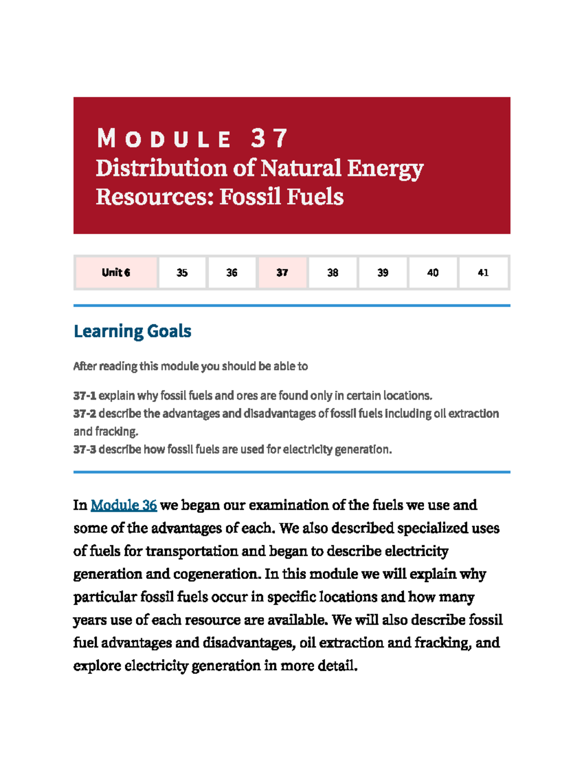 Module 37: Distribution of Natural Energy Resources - Fossil Fuels ...
