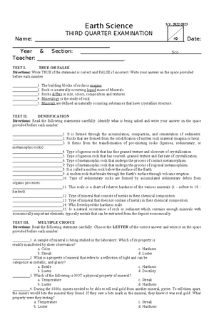 Quiz module 1 - physical science worksheet - Name of Learner: - Studocu