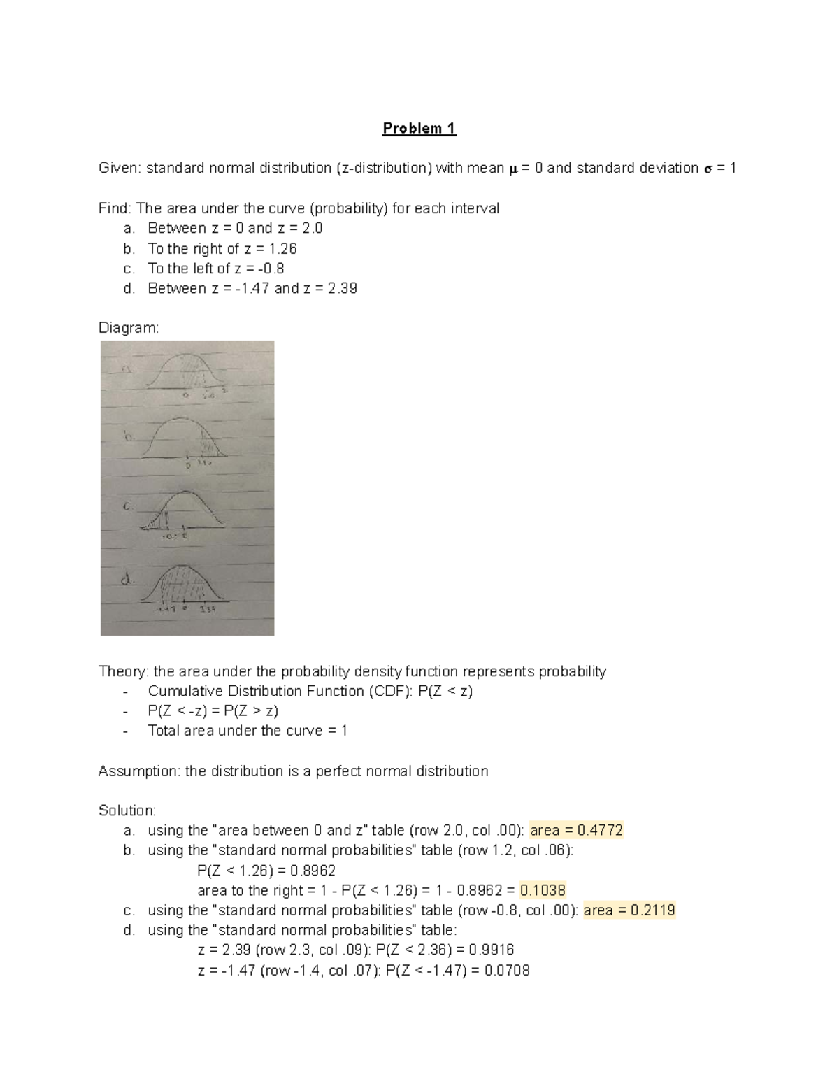 HW 4 - Normal Distribution Problems and Solutions (Prof. Gibson) - Studocu